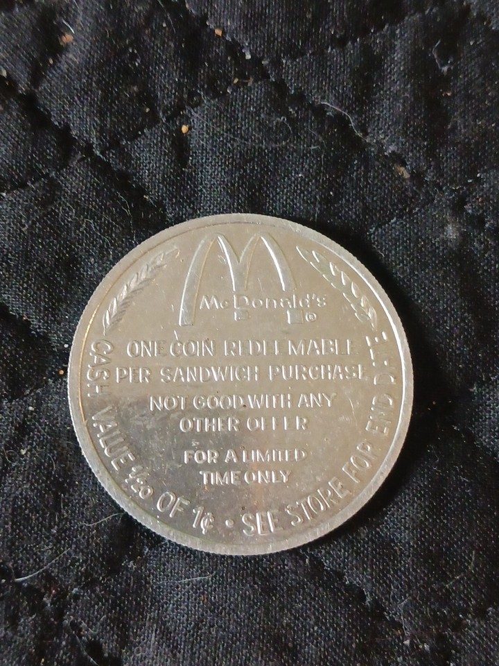 Vintage 1980s McDonald’s 25 Cents Off Token..quarter Off Quarter ...