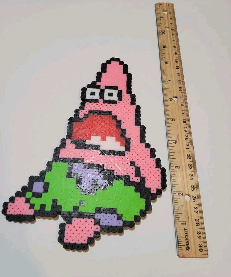 Patrick Open Mouth Meme Perler Bead Pixel Art Handmade Fridge Magnet ...