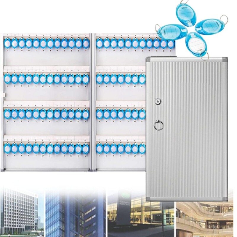 96 Capacity Large Key Cabinet Wall Mounted Key Storage Box Lockable ...