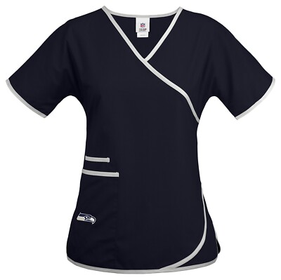 NFL OAKLAND RAIDERS WOMEN'S EXTRA SMALL MOCK WRAP SCRUB TOP *22 | eBay