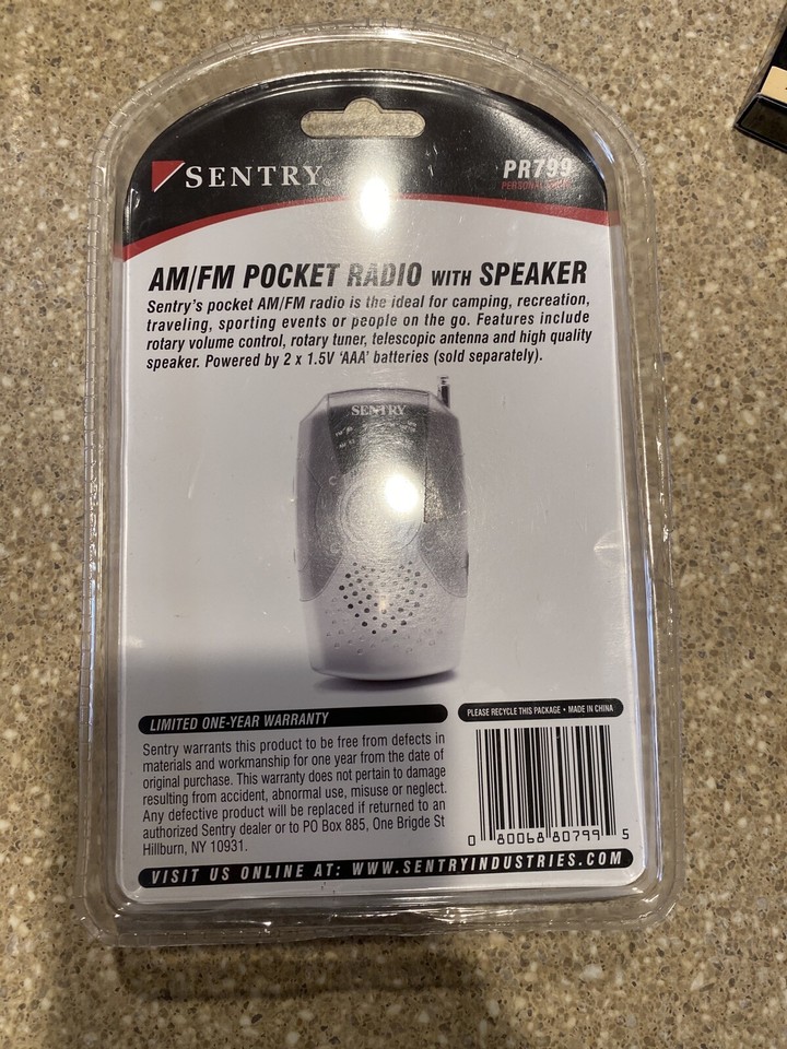 Sentry PR799 AM/FM Pocket Radio Personal New In Package | eBay