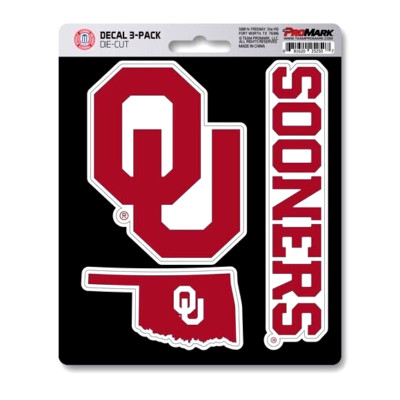 Oklahoma Sooners NCAA Team Decals / Sticker Set / 3 Pack *Free Shipping ...