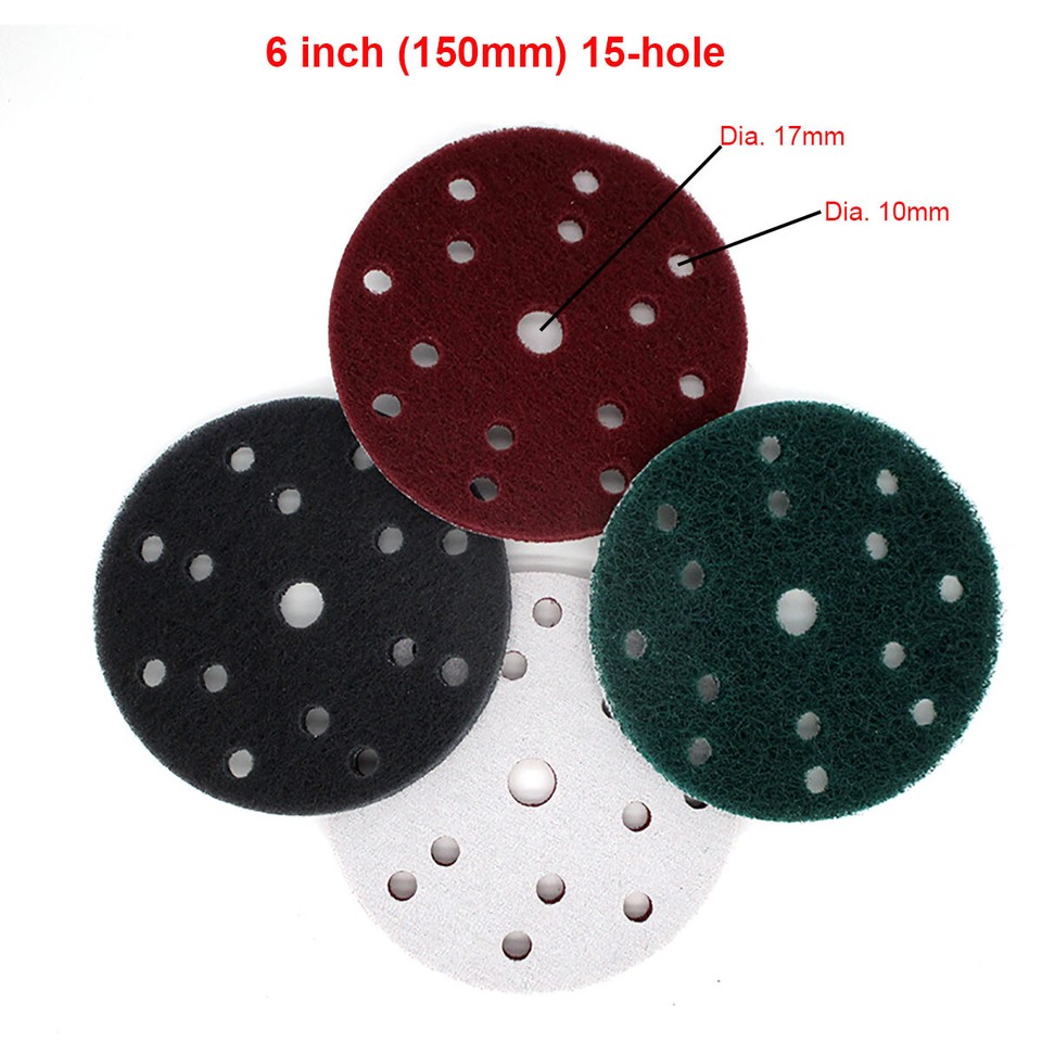 1" - 7" Hook Loop Scouring pad Nylon Fiber Sanding Discs Pads 240 ...