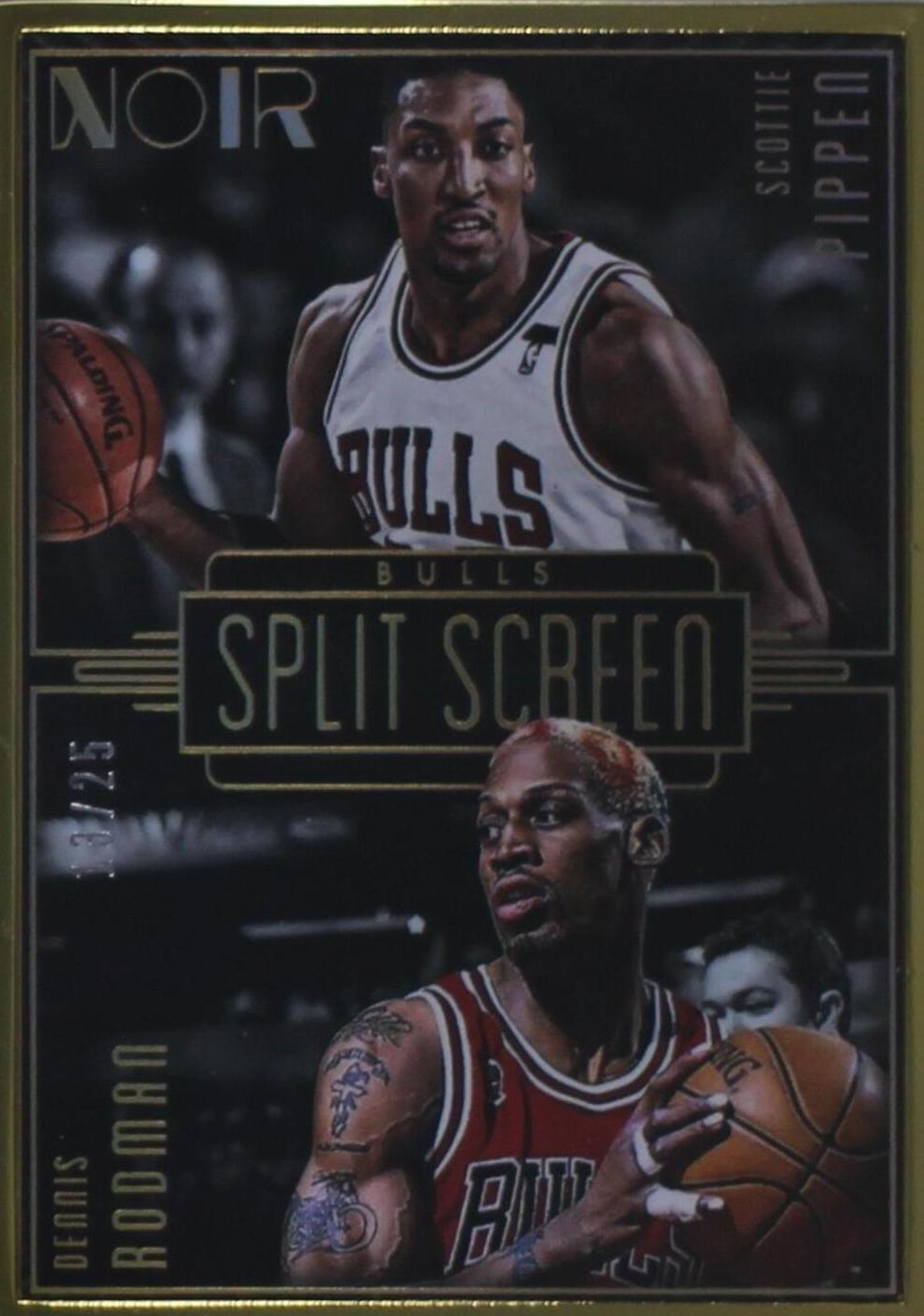 2017-18 Panini Noir - Metal Frame Split Screen Dennis Rodman, Scottie ...