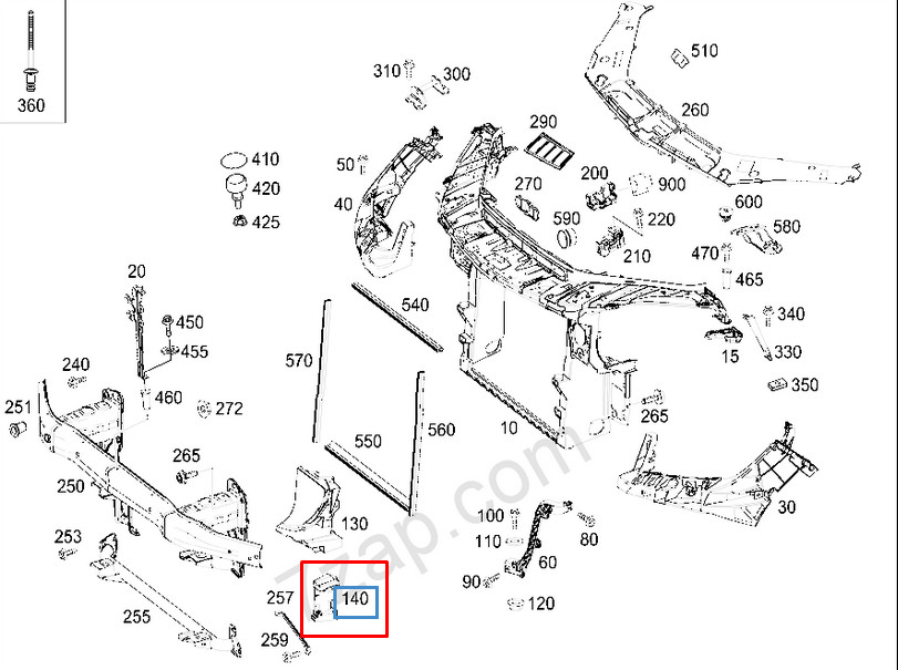 NEW MERCEDES-BENZ M-CLASS W166 RADIATOR LEFT AIR DUCT A1665051730 ...