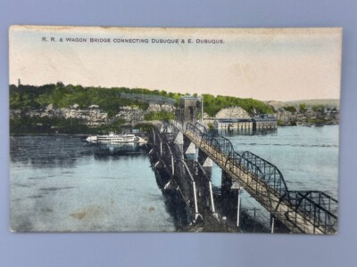 1909 RAILROAD & WAGON BRIDGE Mississippi DUBUQUE Postcard Germany | eBay