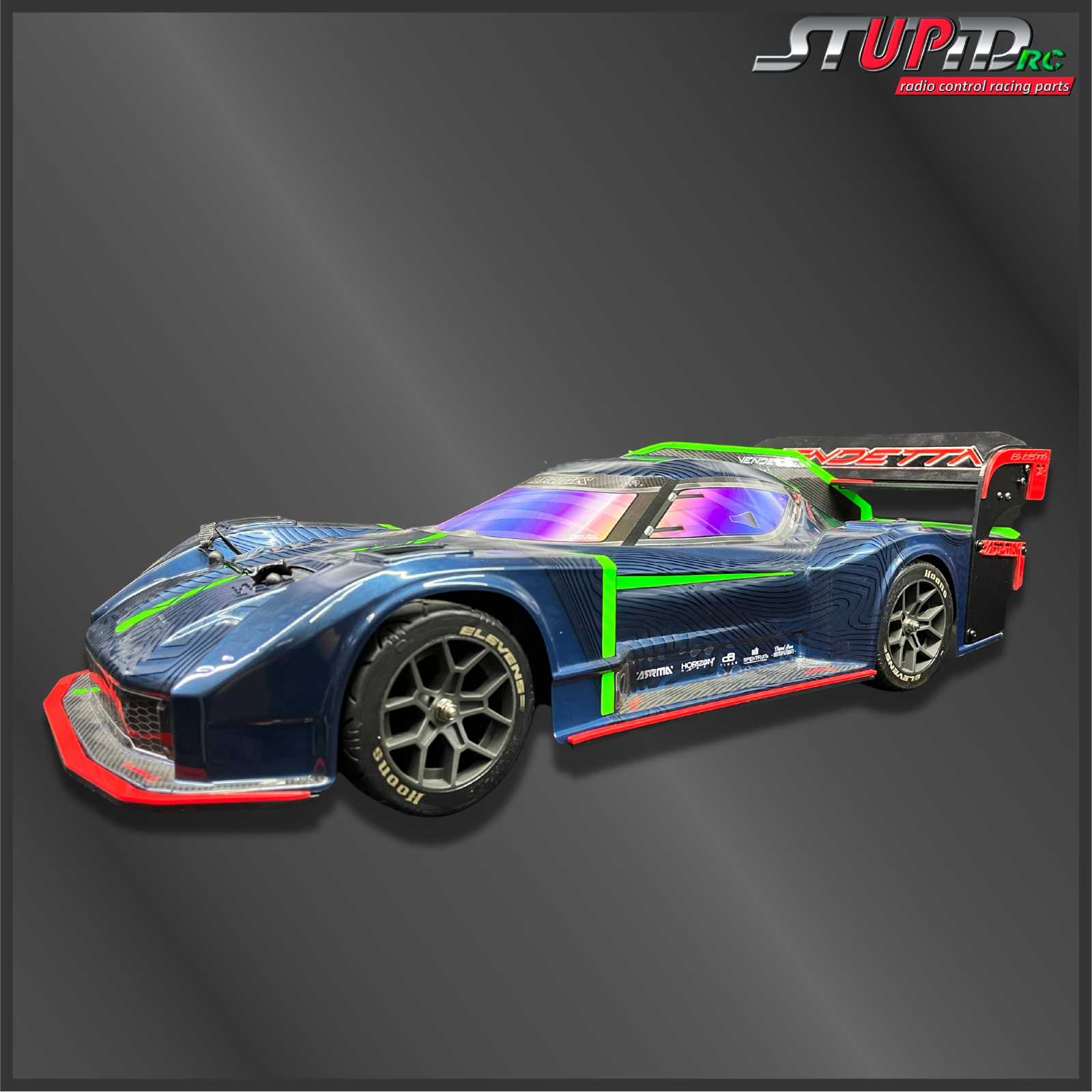 Arrma Vendetta Plastic Kit Rear Wing, Bottom Plate, Side Skirts RED ...