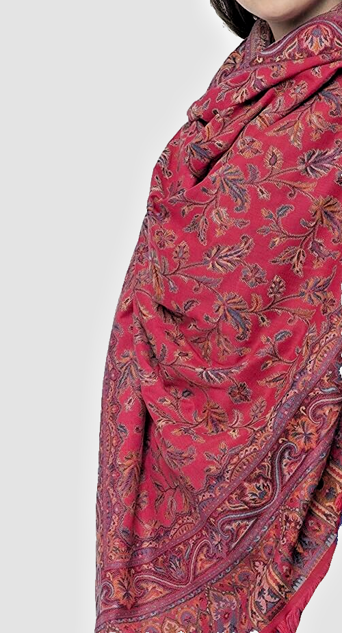 Women's Shawl Cashmere Pashmina Indian Kani Wool Large Stole Silk Soft ...