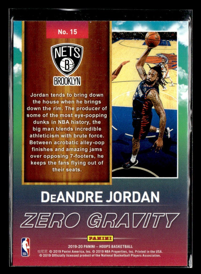 2019-20 Hoops #15 DeAndre Jordan Zero Gravity Card Brooklyn Nets | eBay