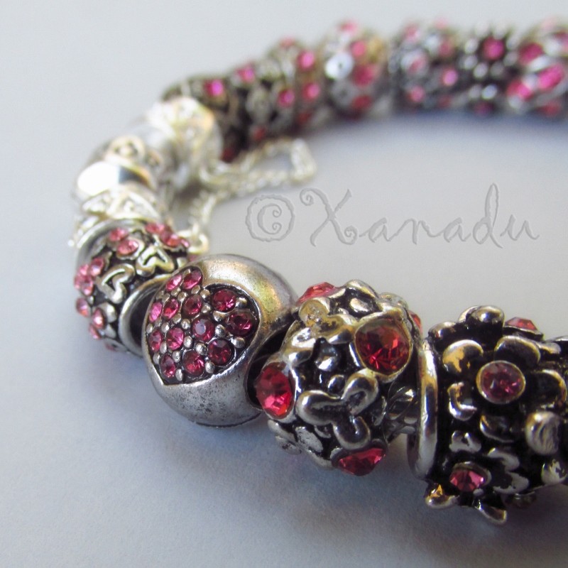 Genuine Sterling Silver Pandora Bracelet With European Pink October ...