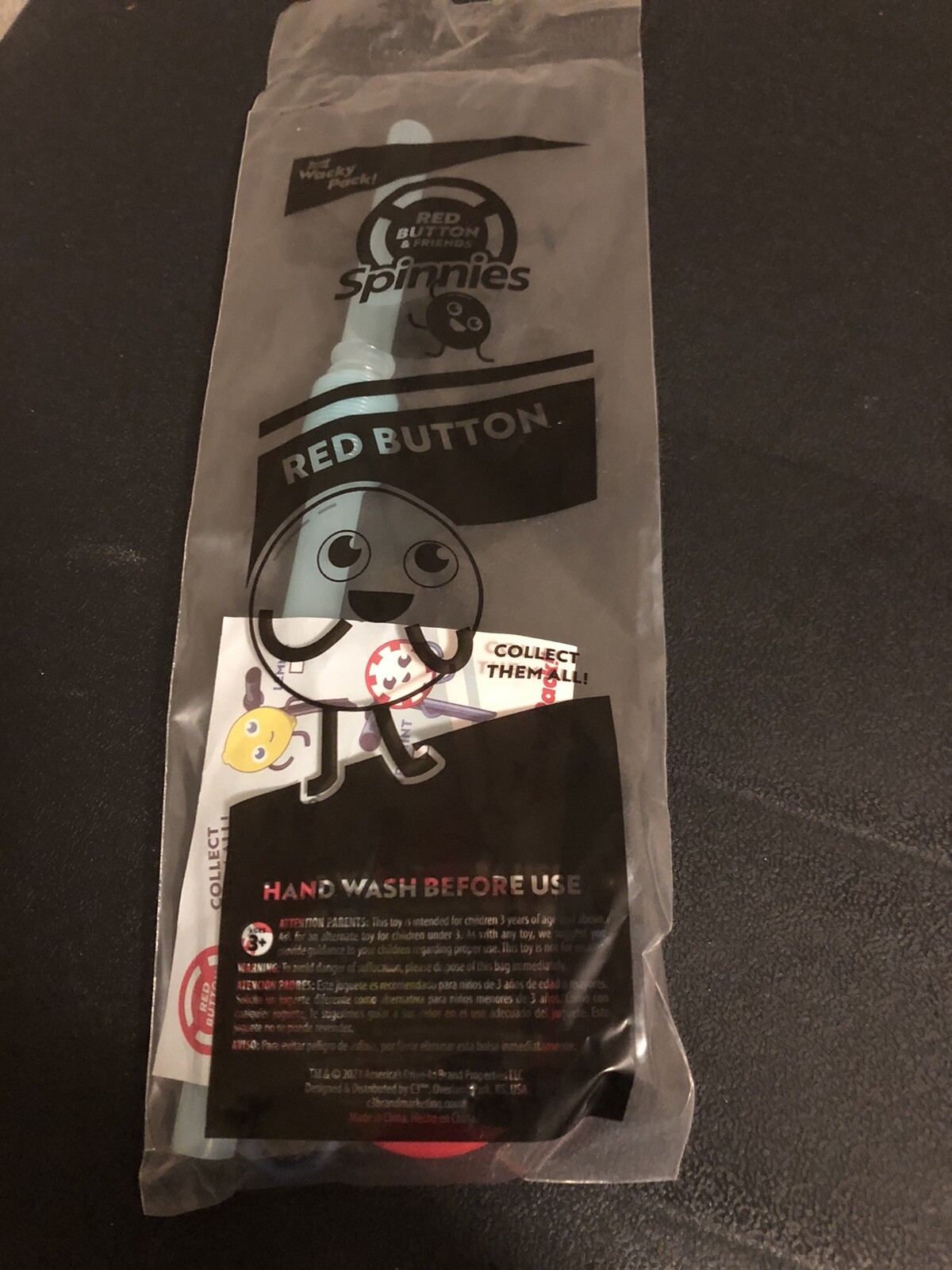 2021 Sonic Wacky Pack Kid's Meal Toy Spinnies RED BUTTON Straw | eBay