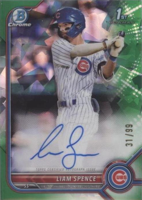 2022 Bowman Chrome - Prospect Autographs Liam Spence #CPA-LS Green ...