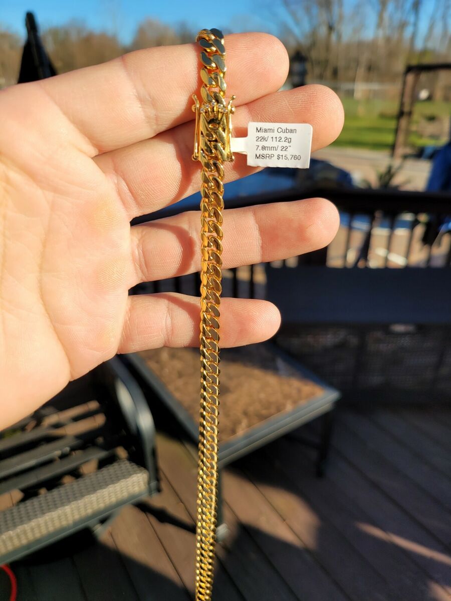 22k Solid Gold Miami Cuban Curb Link 22 22k Solid Gold Miami Cuban Curb Link 22