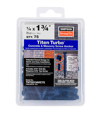 Simpson TNT25134HC75 Titen Turbo — 1/4 in. x 1-3/4 in. Hex-Head ...