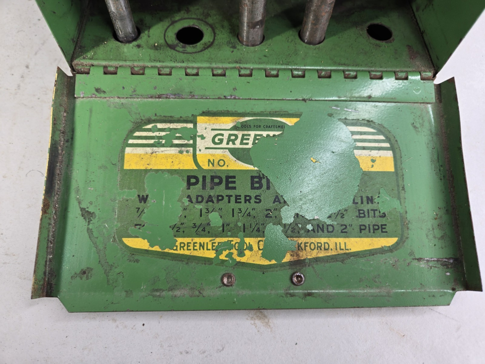 VINTAGE GREENLEE PIPE BIT SET Metal Case BITS and ADAPTER | eBay