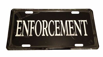 Black Law Enforcement Police 6"x12" Aluminum License Plate Tag FAST USA ...