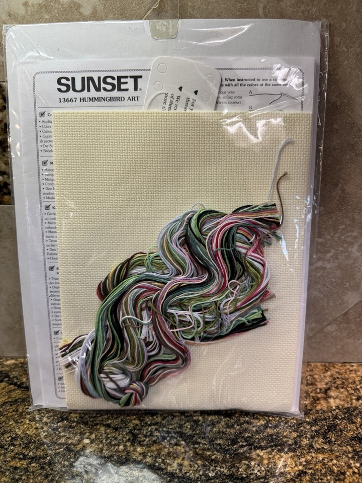 Sunset Vintage Counted Cross Stitch Hummingbird Art Un-Opened NOS | eBay