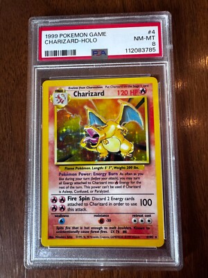 1999 Pokémon Charizard Holo 4/102 PSA 8 – WOTC Gamefreak – Unlimited ...