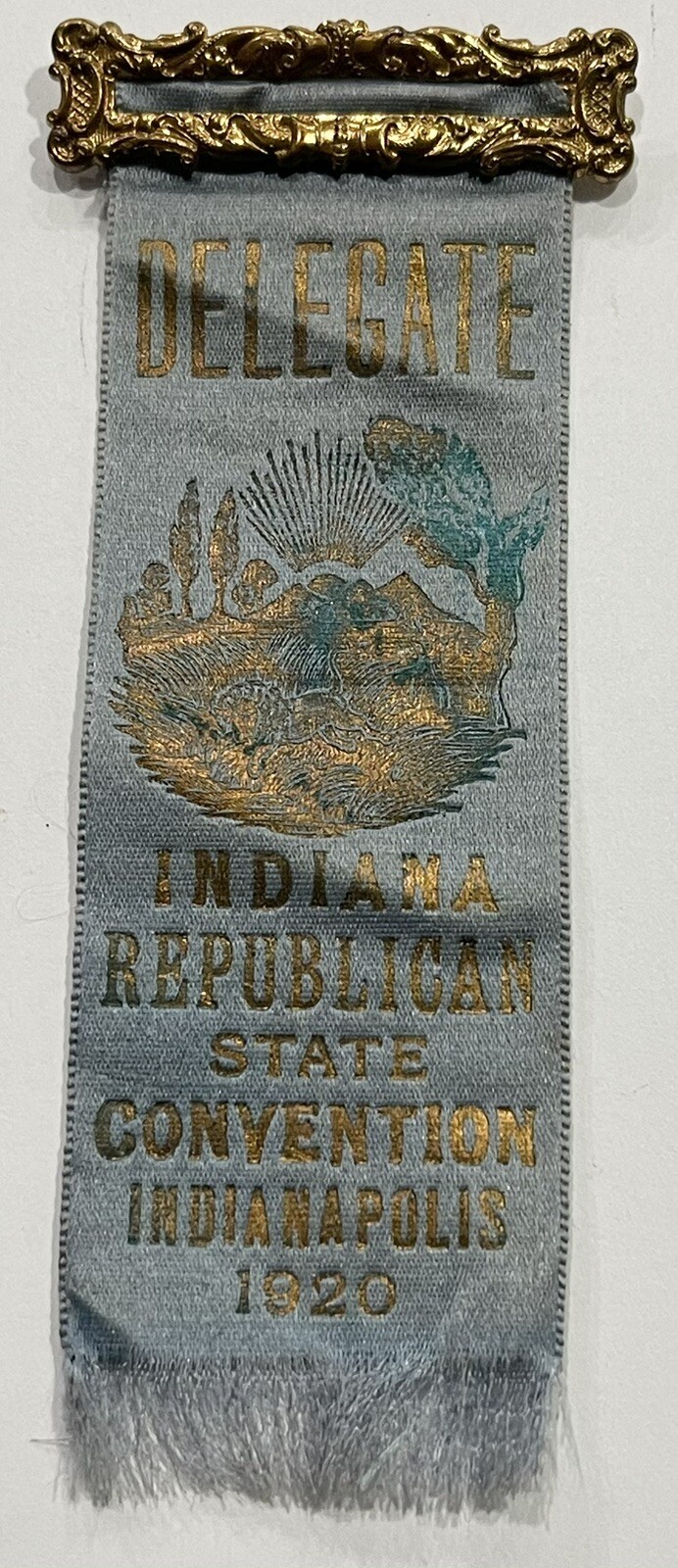 Scarce 1920 Indiana Republivan State Convention Delegate Badge | eBay