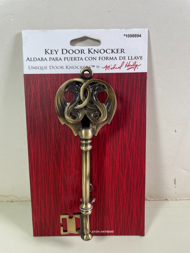 Michael Healy SKELETON KEY Door Knocker Solid Antique Brass Key Door ...
