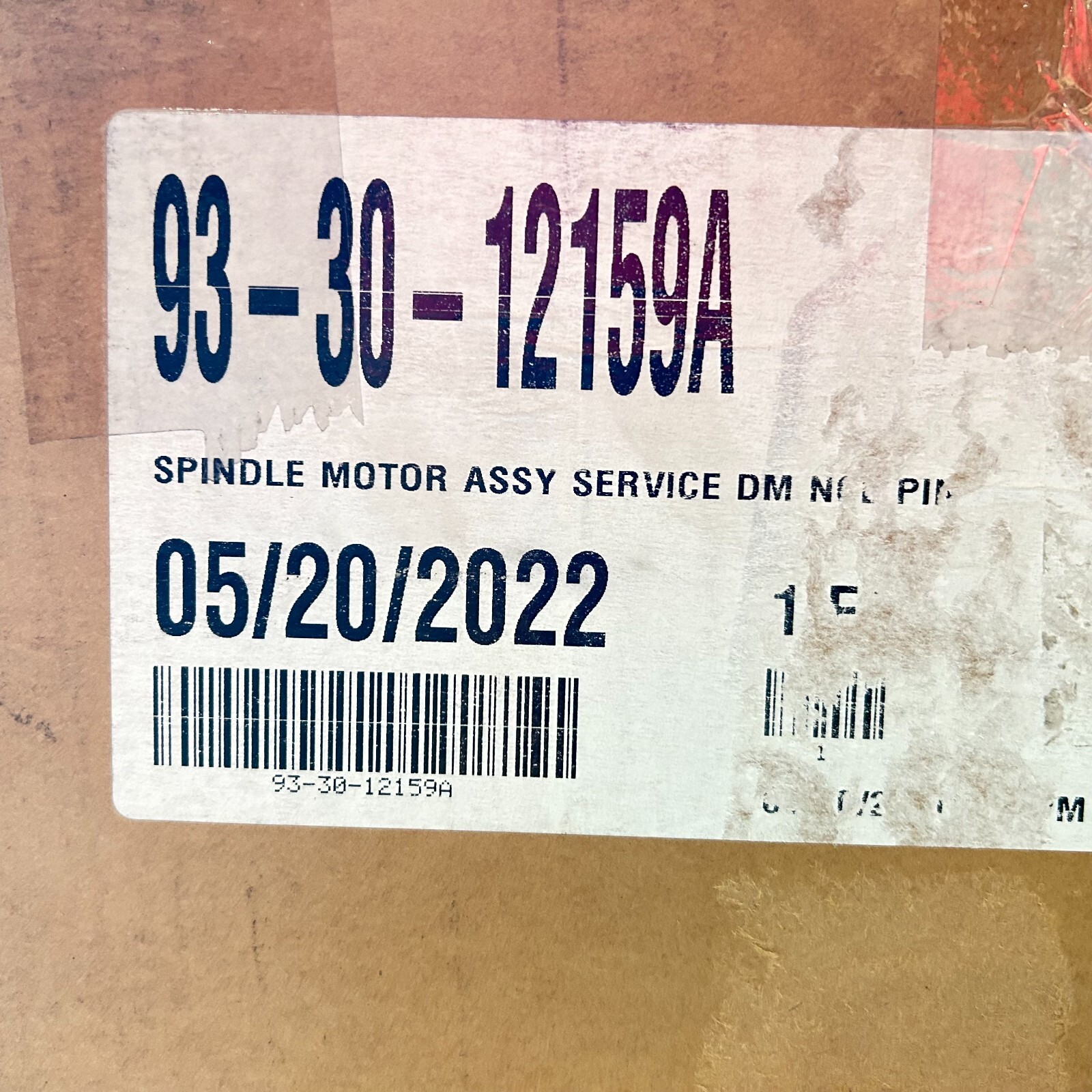 Unknown Cond. Haas SPINDLE MOTOR ASSY SERVICE DM NCE PIN ( part# 93-30 ...