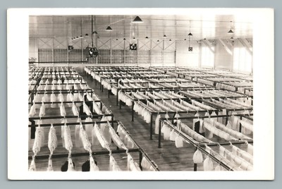 Military Detention Barrack w Hammocks RPPC Vintage WWII Photo Army ...