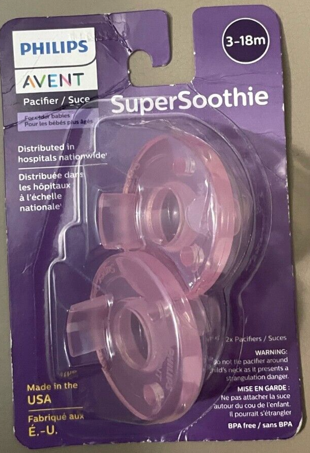 Philips Avent Soothie 3m+ Pink 2 Ct. Pacifier & Soother** | eBay