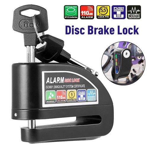 Motorcycle Alarm Disc Brake Lock Anti Theft Security Wheel Disc Lock ...