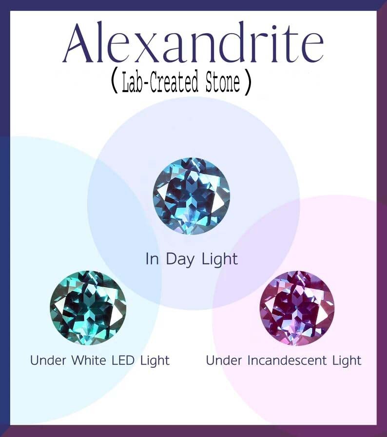 Alexandrite Gemstone 925 Sterling Silver Anniversary Handmade Simple ...