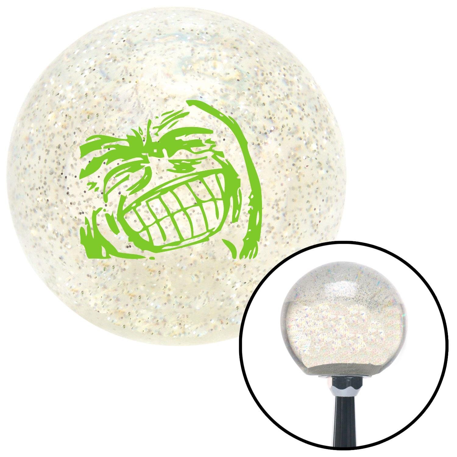Green Big Grin Meme Clear Metal Flake Shift Knob with M16 x 1.5 Insert ...