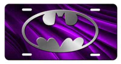 Simulated Steel Look Batman Logo Aluminum License Plate Tag New Silver ...