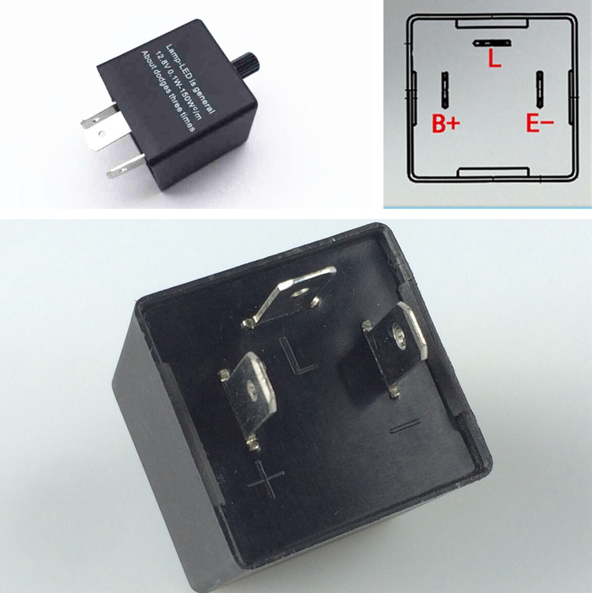 1x 50W 3 Pin Electronic Car LED Flasher Relay CF13 JL-02 Fix Turn ...