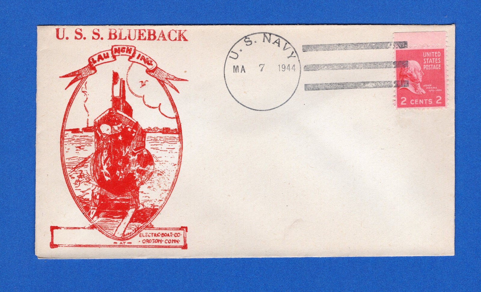 USS Blueback SS-326 Launched at Electric Boat Co Groton, CT May 7, 1944 ...