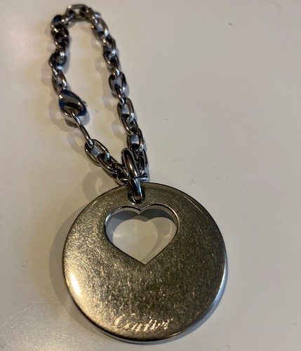 Cartier Heart Charm Keychain Key Ring Accessory - Silver | eBay