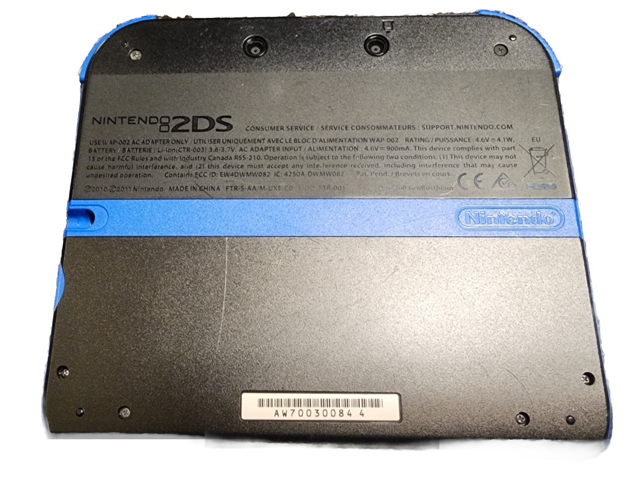 Nintendo 2DS Blue and Black Handheld Console - Black/Blue - Tested ...