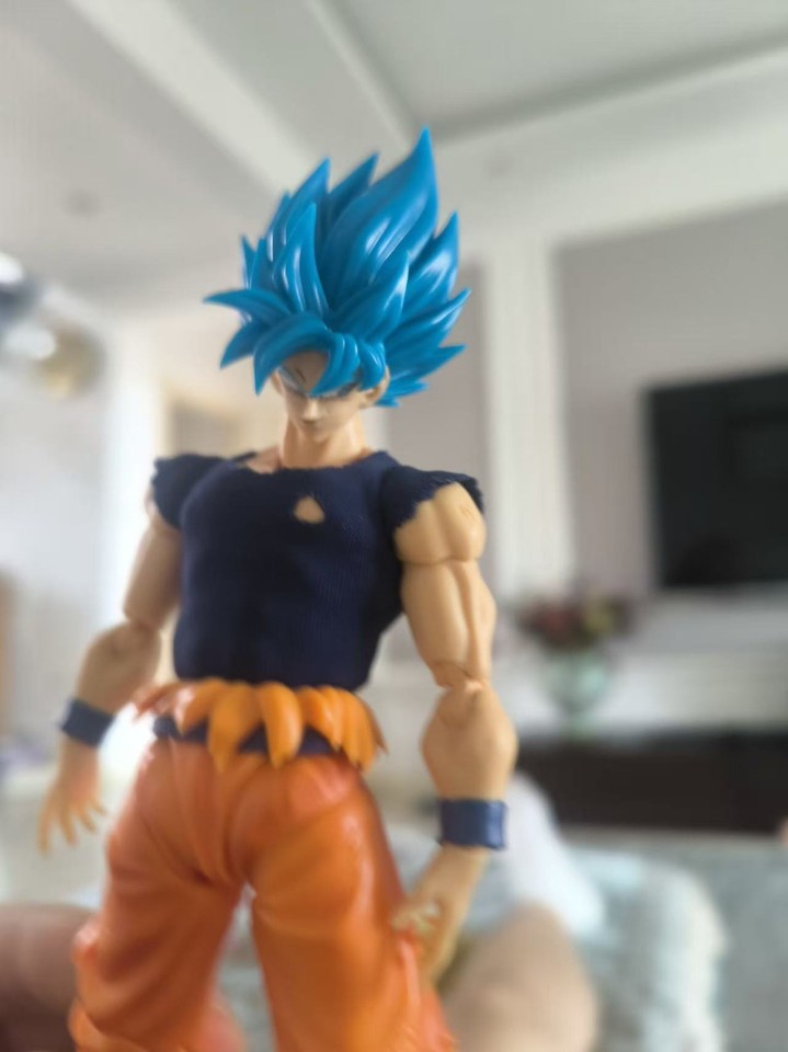 New Custom 1/12 shf SSB Goku super saiyan Blue Hair Head Sculpt kit No ...