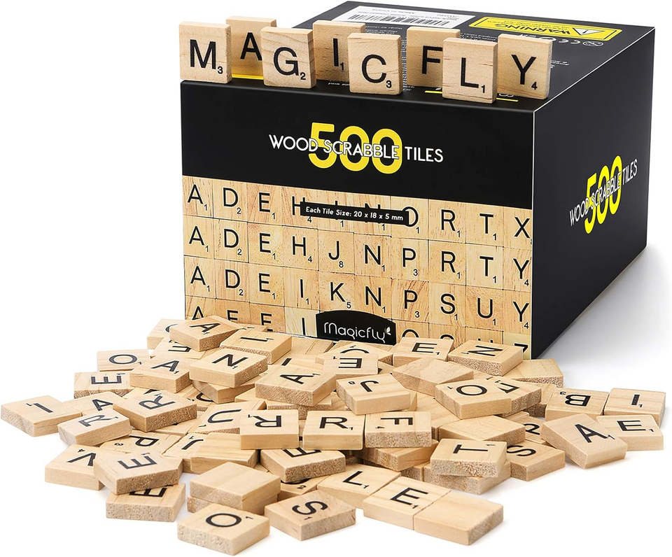 500 Wooden Letter Tiles A-Z, 500 Capital Wood Letters for Crafts and ...