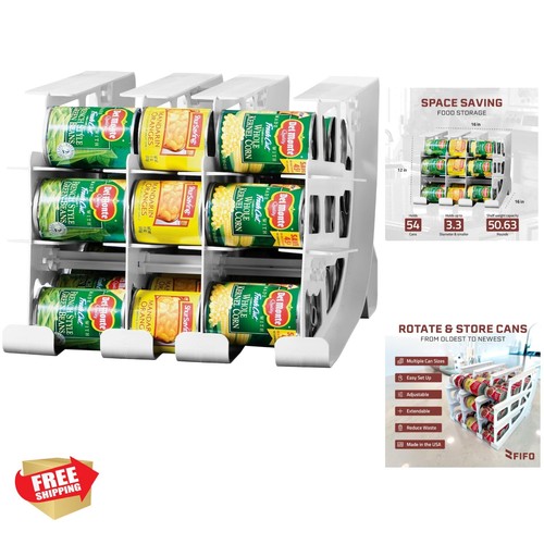 Pantry Storage Organizer Dispenser Rack for Canned Goods/Drinks, 54-Can ...