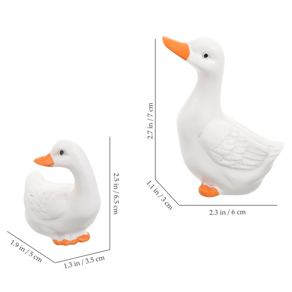4 Pcs Duck Figurine Decoration Animal Figurines Mini Animals Figures ...