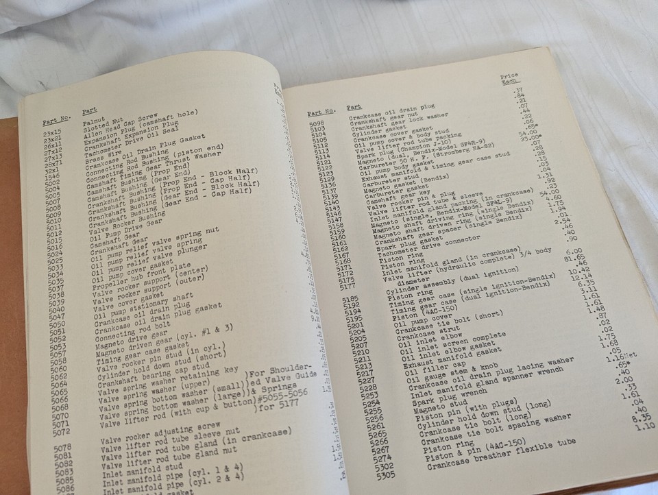 WWII Franklin Aircraft 4AC-150 Engines Operators Handbook & Parts ...