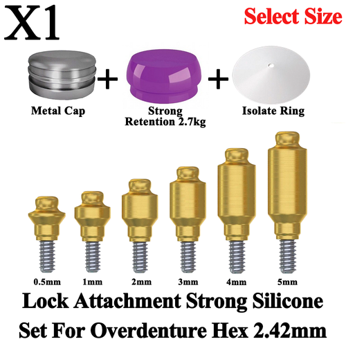 1x OT Lock Attachment Strong Silicone Set For Dental Overdenture Int ...