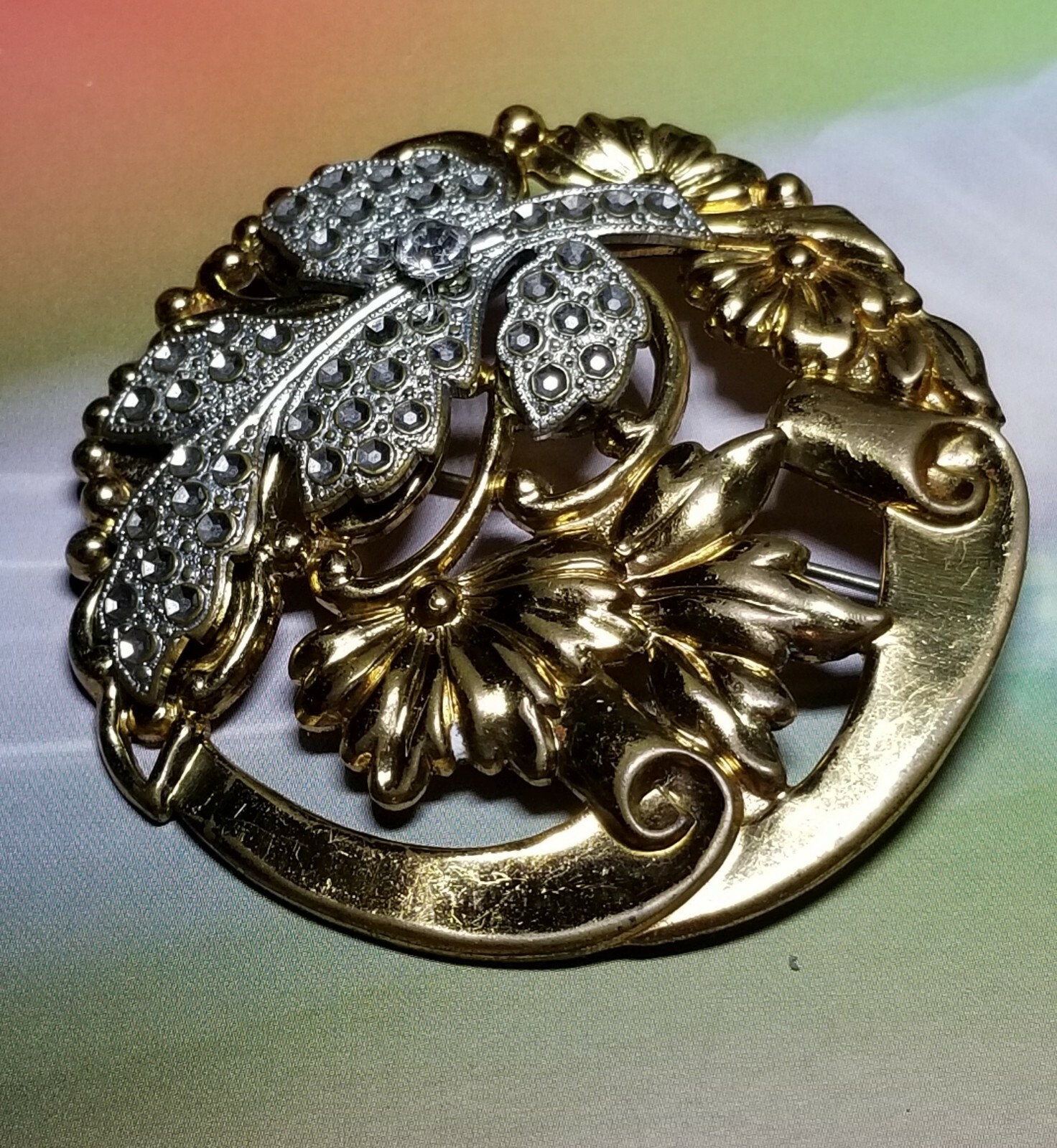 Victorian Vintage Repousse Flower Art Nouveau Art Dec… - Gem