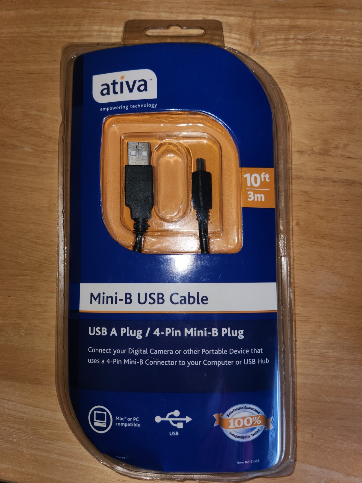 Ativa USB A To 4-Pin Mini-B Plug Device Cable 10 ft Digital Camera or ...