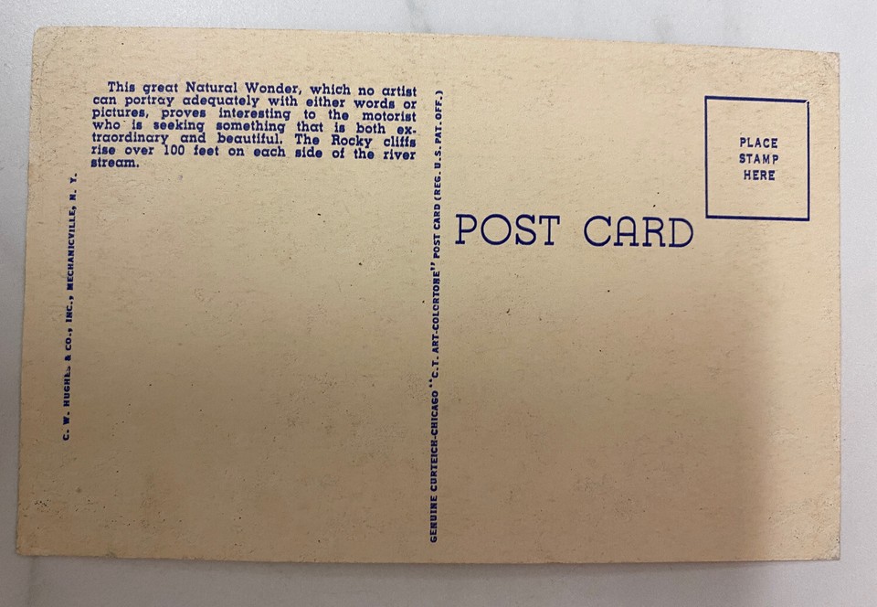 Vintage Sentinel & Cathedral Rock, Ausable Chasm, New York, Linen ...