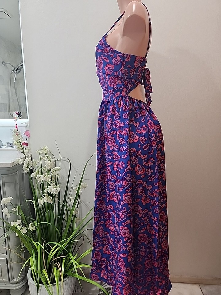 NWT Cupshe Women's Tie Back Beach Dress Size, Extra Large Blue Red ...