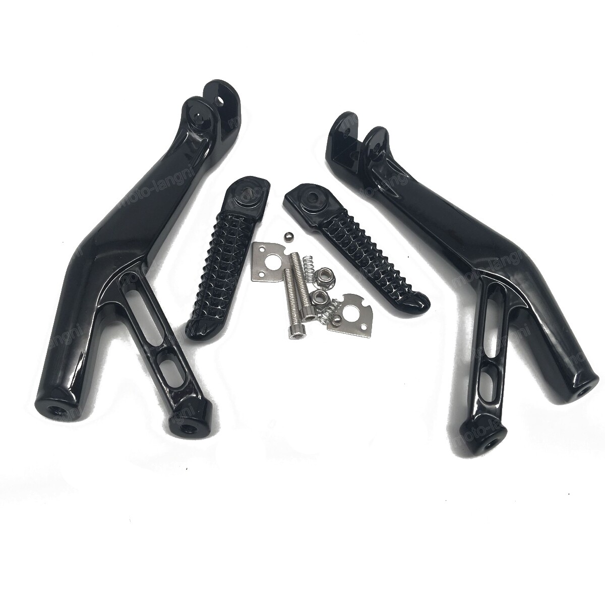Shiny Black Rear Passenger Foot Pegs Bracket For Yamaha YZF-R1 R1S R1M ...