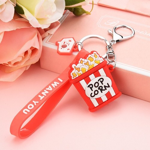 Pop Corn Key Chain with Phrase "I Want You" Key Ring Snacks Gifts ...