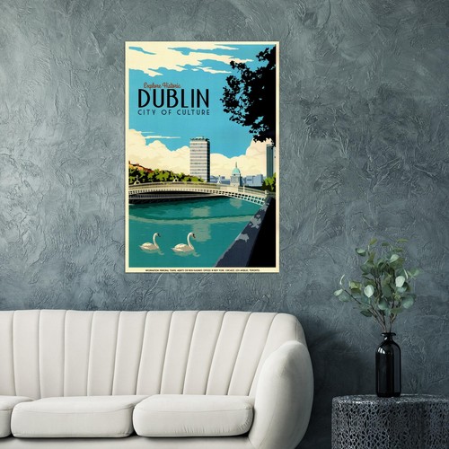 Travel Posters Dublin - Ireland Travel Poster, Retro, Vintage Poster | eBay