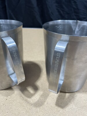 Pair STARBUCKS Commercial 1L Stainless Steaming Milk Frothing Pitcher ...