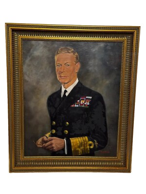 Oil Painting Portrait Monarch King George VI Naval Uniform After ...